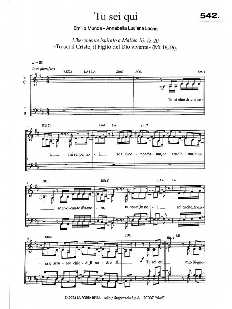 542 - Tu Sei Qui | PDF