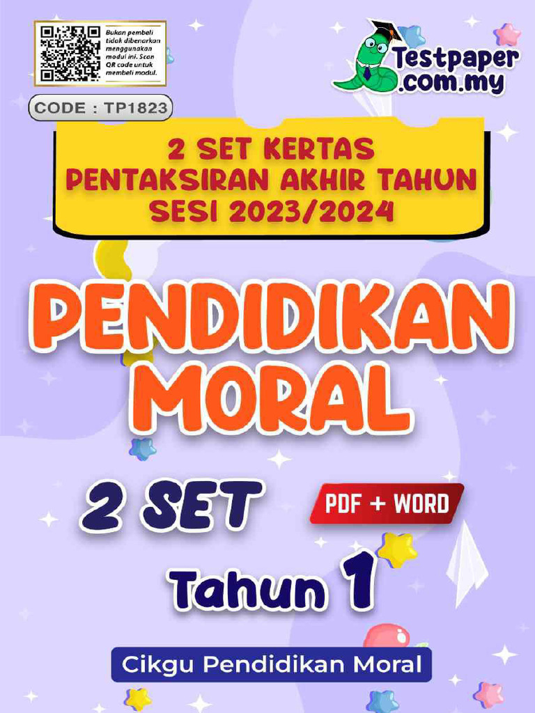 TP1823 - 2 Set Pentaksiran Akhir Tahun Pendidikan Moral Tahun 1 Pat Sesi 2023-20241 | PDF