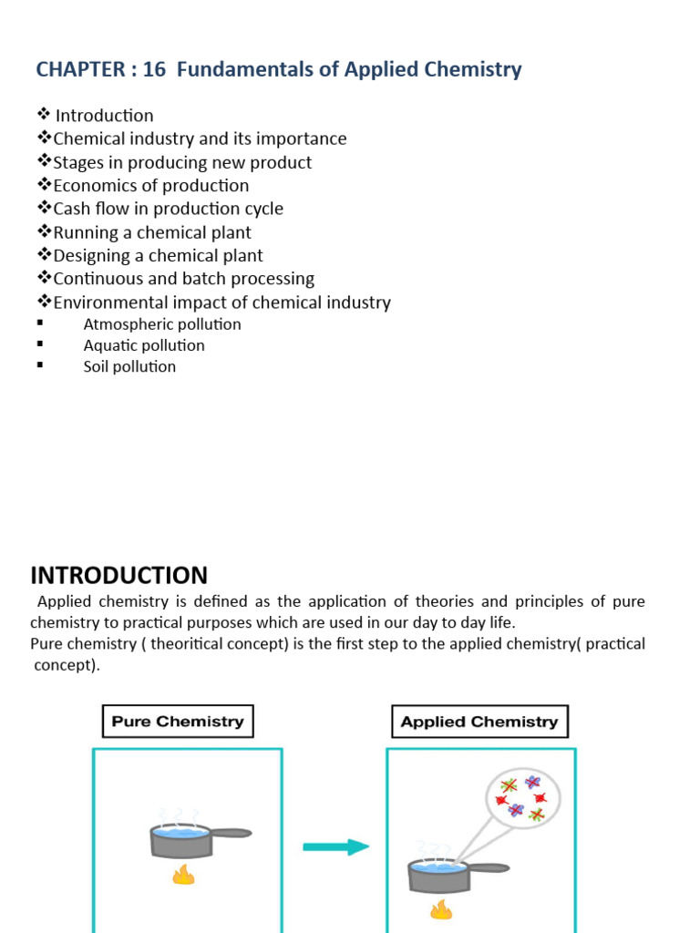 Applied Chemistry Class 11 | PDF | Pollution | Air Pollution