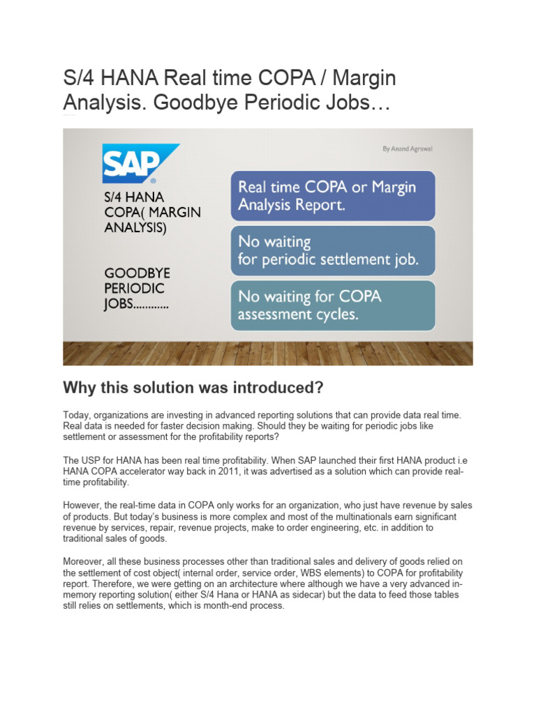 Account Based COPA Config For Realtime Cost Center and IO Postings ...