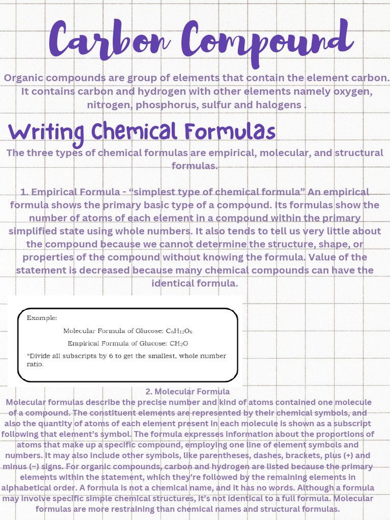 Understanding Carbon Compounds and Formulas | PDF | Mole (Unit ...