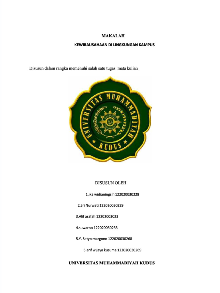 PDF Makalah Kewirausahaan Di Lingkungan Kampus Compress | PDF