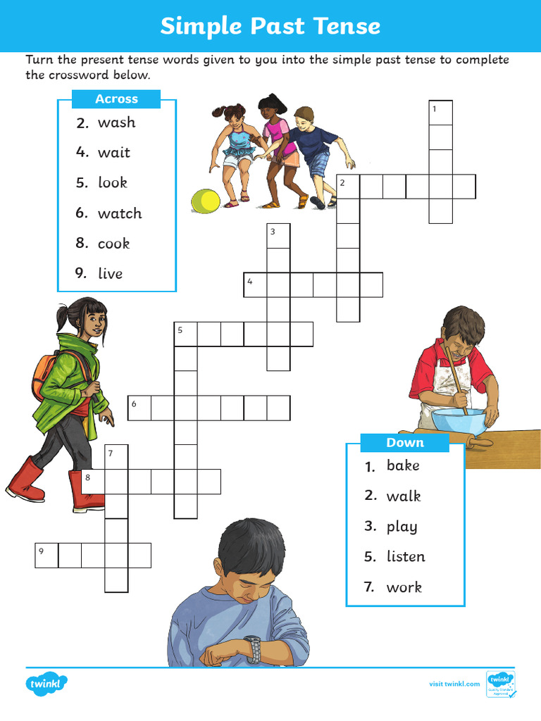 Simple Past Tense Crossword - Ver - 2 | PDF | Linguistics | Grammar