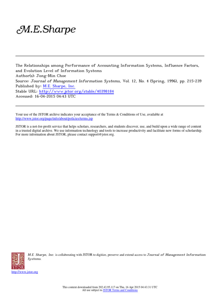 M.E. Sharpe, Inc | PDF | Cronbach's Alpha