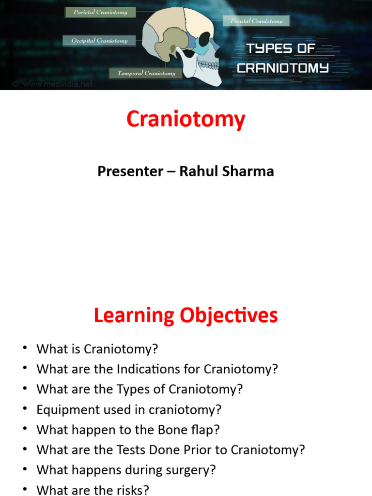 Craniotomy Types | PDF | Surgery | Skull
