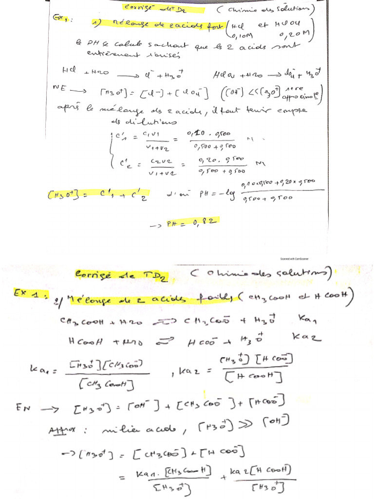 TD2 Correction Chimie Des Solutions | PDF
