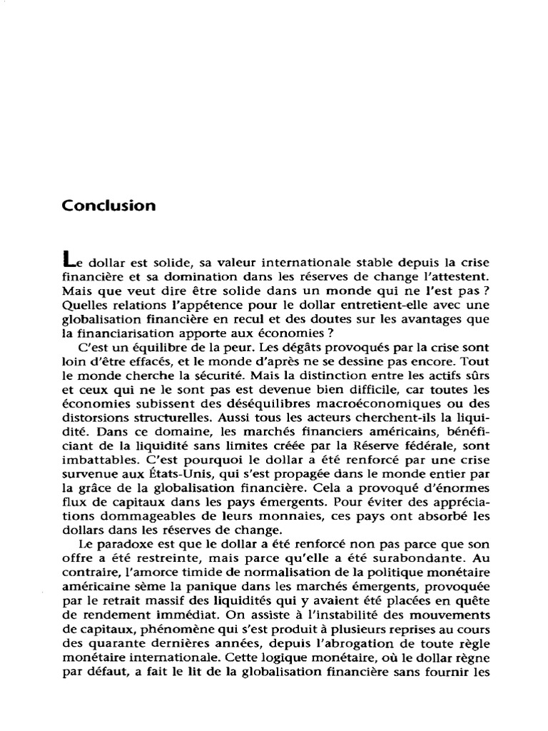 Conclusión (Francés) | PDF | Argent | Dollar américain