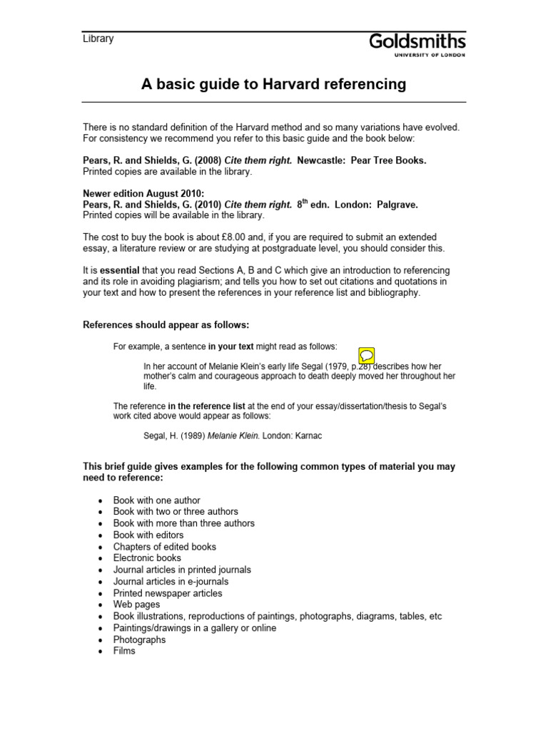 Harvard Referencing - 2012hs | PDF | Citation | Books
