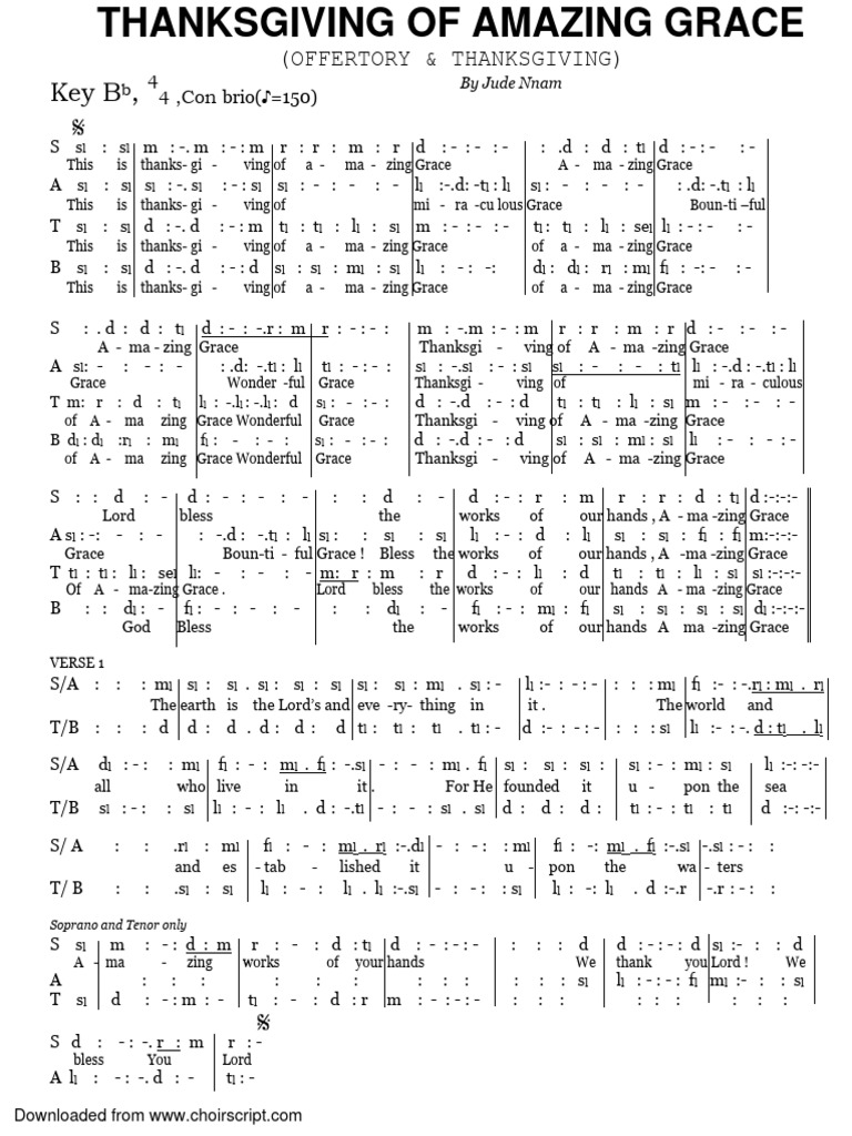 Thanksgiving of Amazing Grace Lyrics | PDF