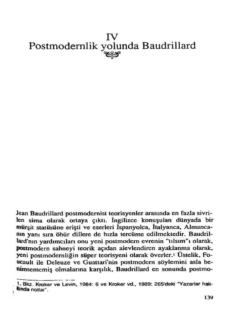 Postmodern Teori Elestirel Sorusturmalar.-Baudrillard | PDF