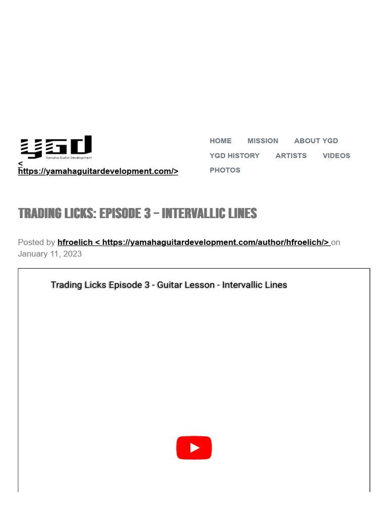 Yamaha Guitar Development - Trading Licks - Episode 3 - Intervallic Lines | PDF | Chord (Music ...