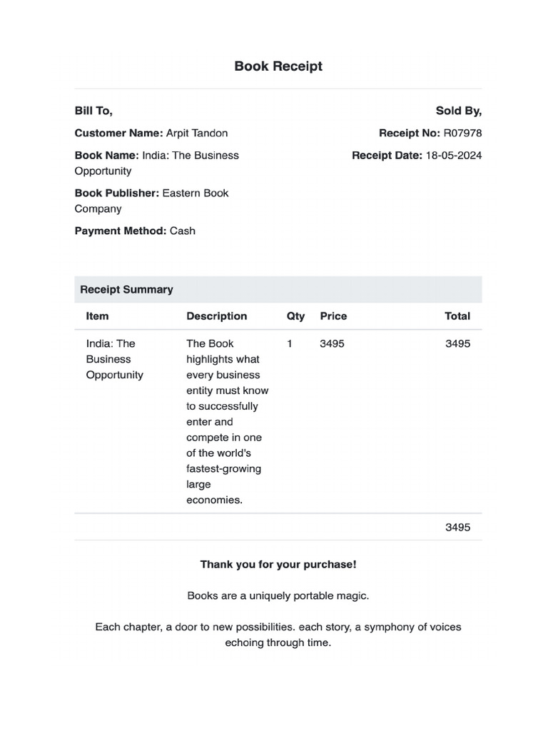 Book Invoice | PDF