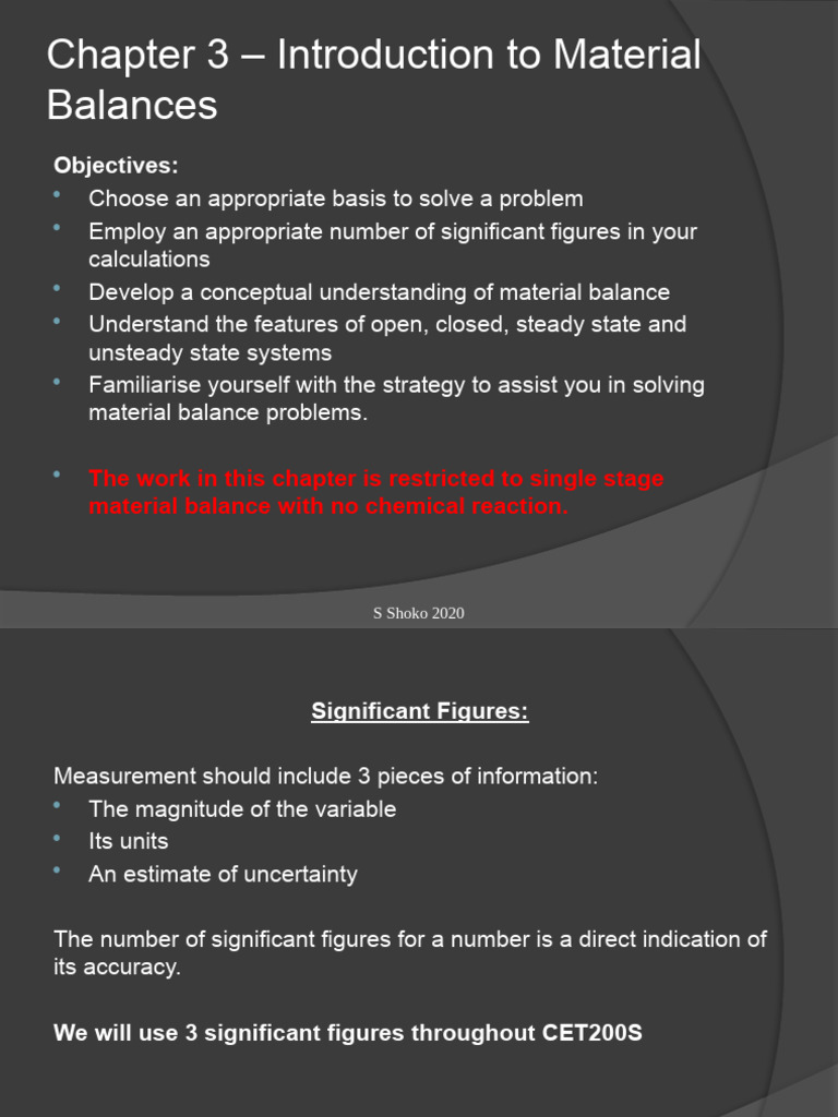 Material Balances in Chemical Processes | PDF | Chemistry | Applied And ...