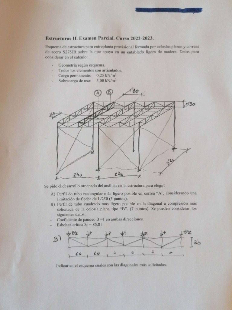 Parcial Estructuras II 2023 | PDF