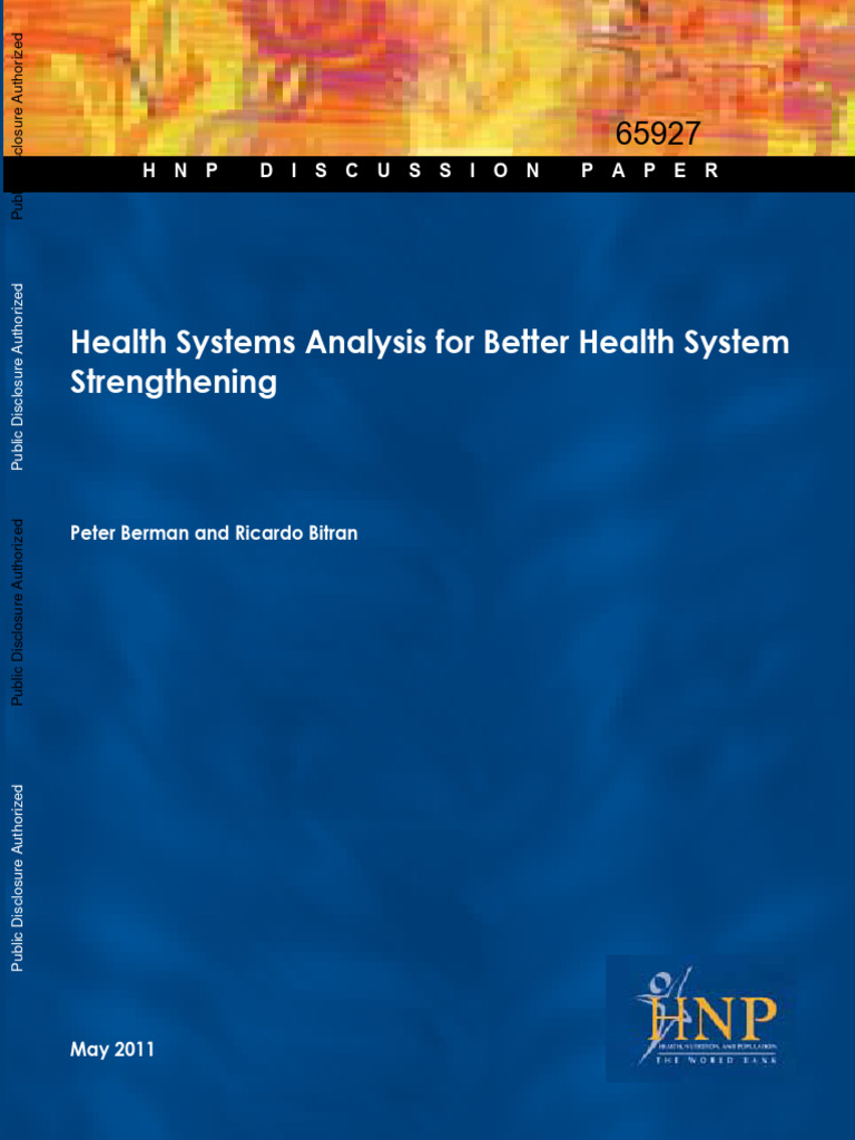 Health Systems Analysis for Strengthening | PDF | Millennium ...