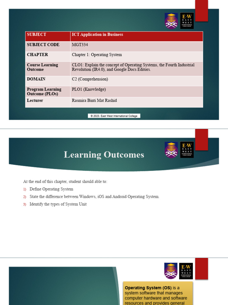 Chapter 1 - Operating System | PDF | Android (Operating System) | Operating System