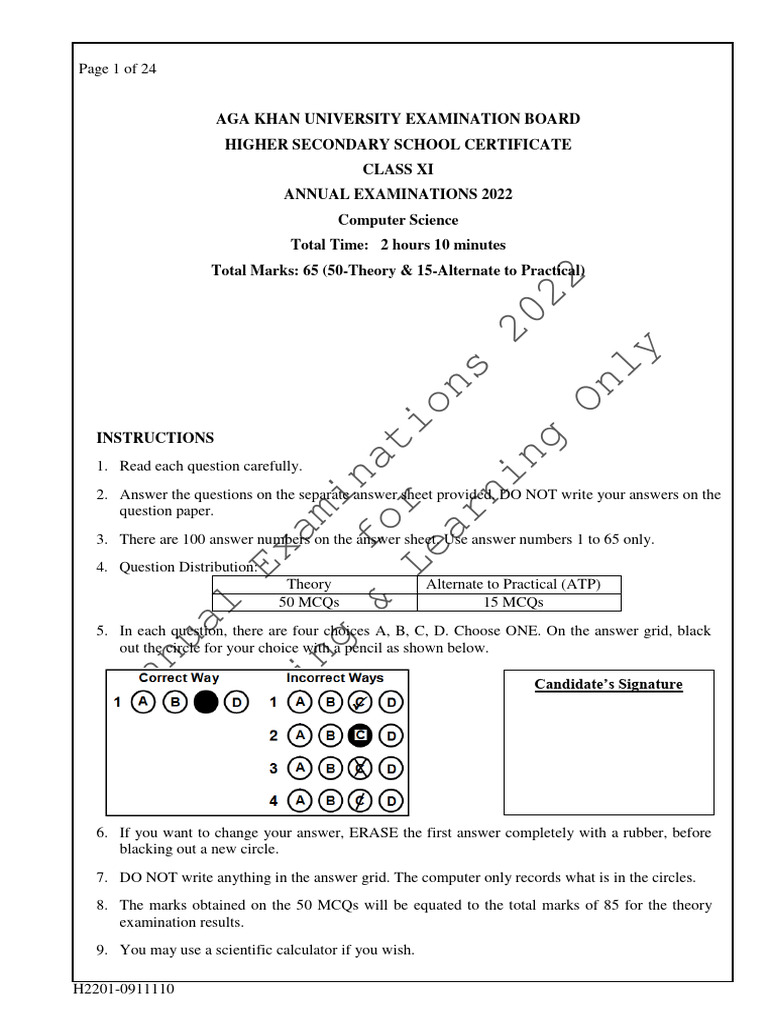 Computer Science XI Annual Exams 2022 Paper I | PDF | Network Topology ...