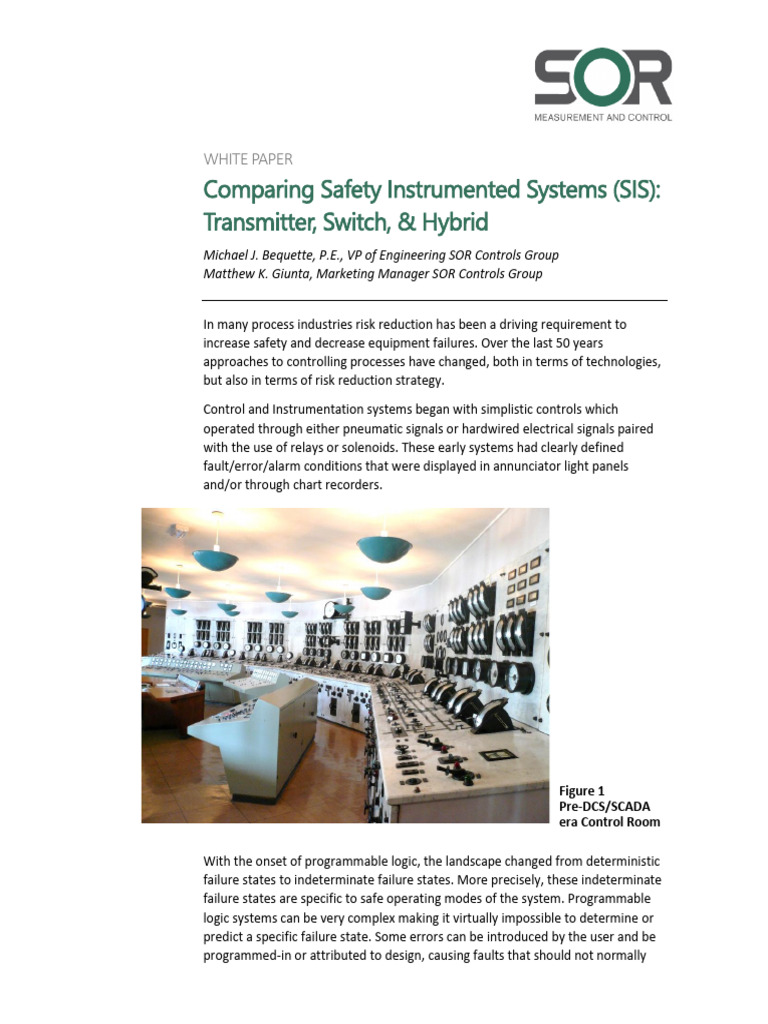 Comparing Safety Instrumented Systems SIS Transmitter Switch Hybrid ...