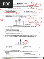 Grade 11 Physics: Newton's Laws MCQs | PDF | Force | Weight
