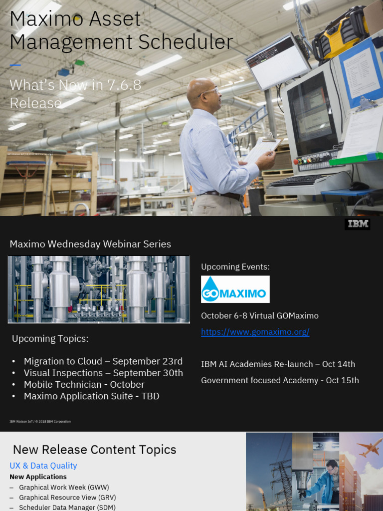 Whats New Maximo Scheduler v768 Maximo Webinar | PDF | Computing | Software