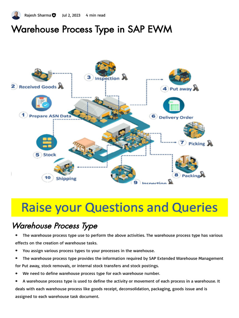 Warehouse Process Type in SAP EWM | PDF | Warehouse | Receipt