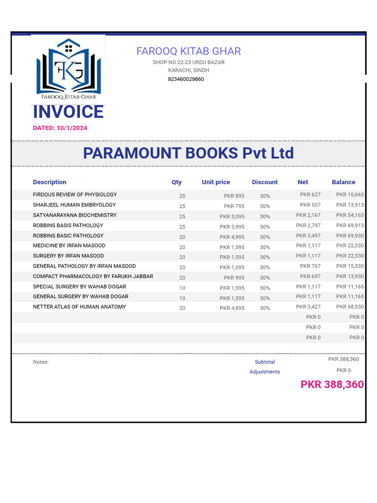 Paramount Invoice 1 | PDF