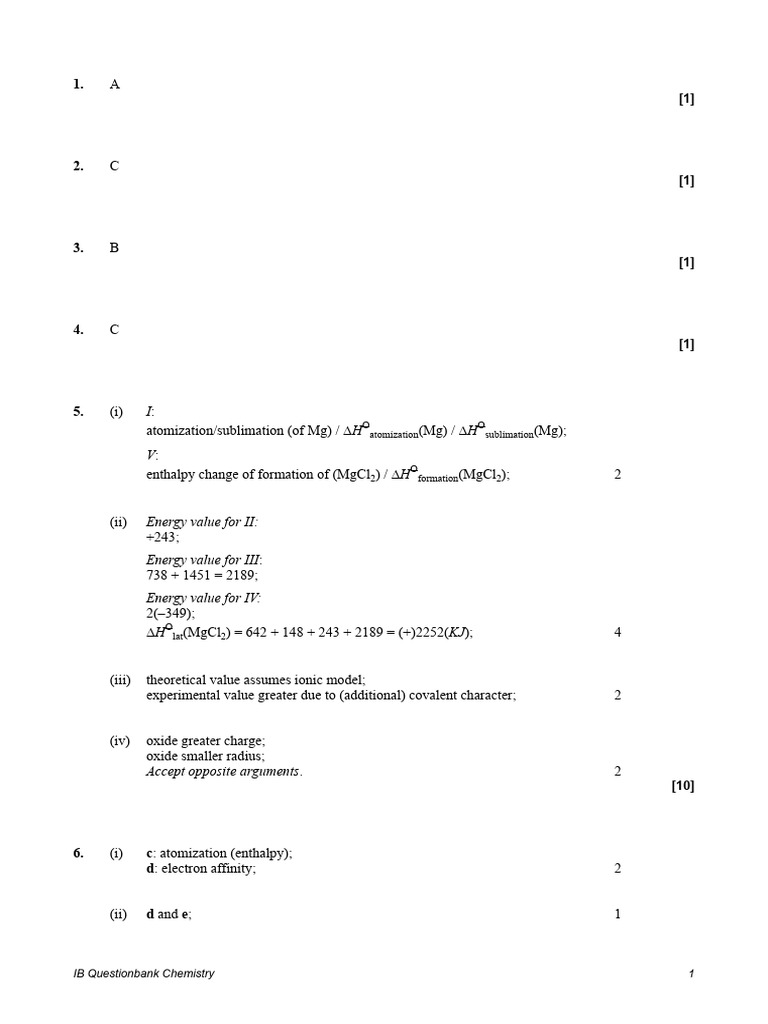 Enthalpy and Lattice Energy Calculations | PDF | Ionic Bonding | Chemistry