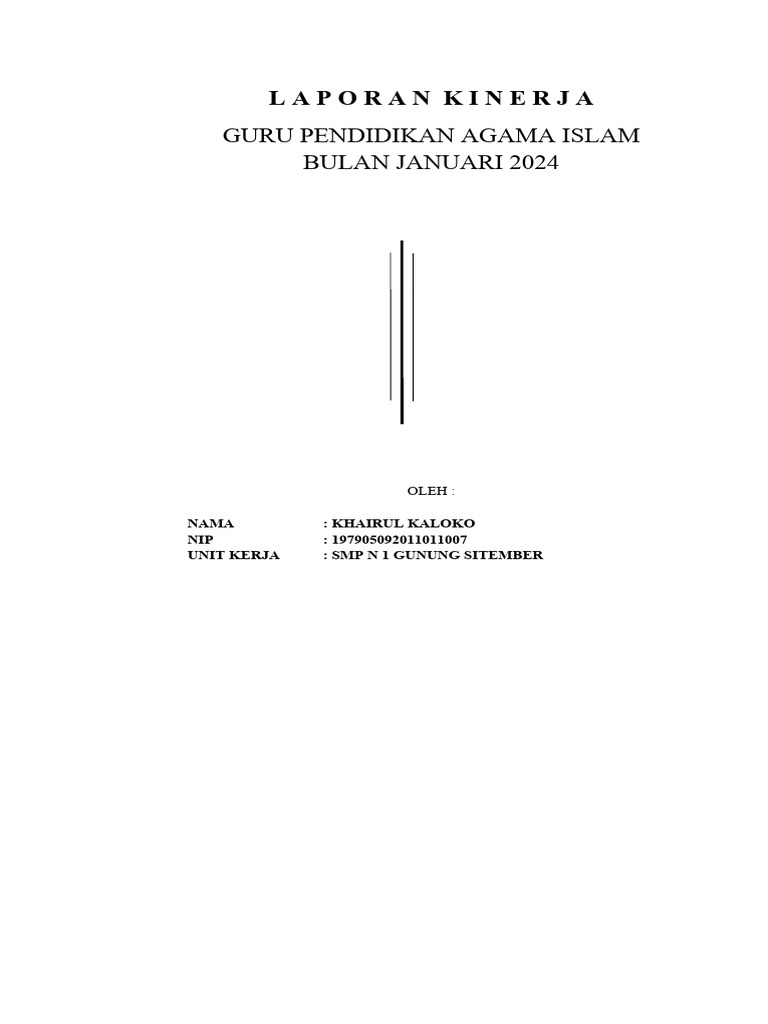 Contoh Laporan Kinerja BULAN APRIL | PDF