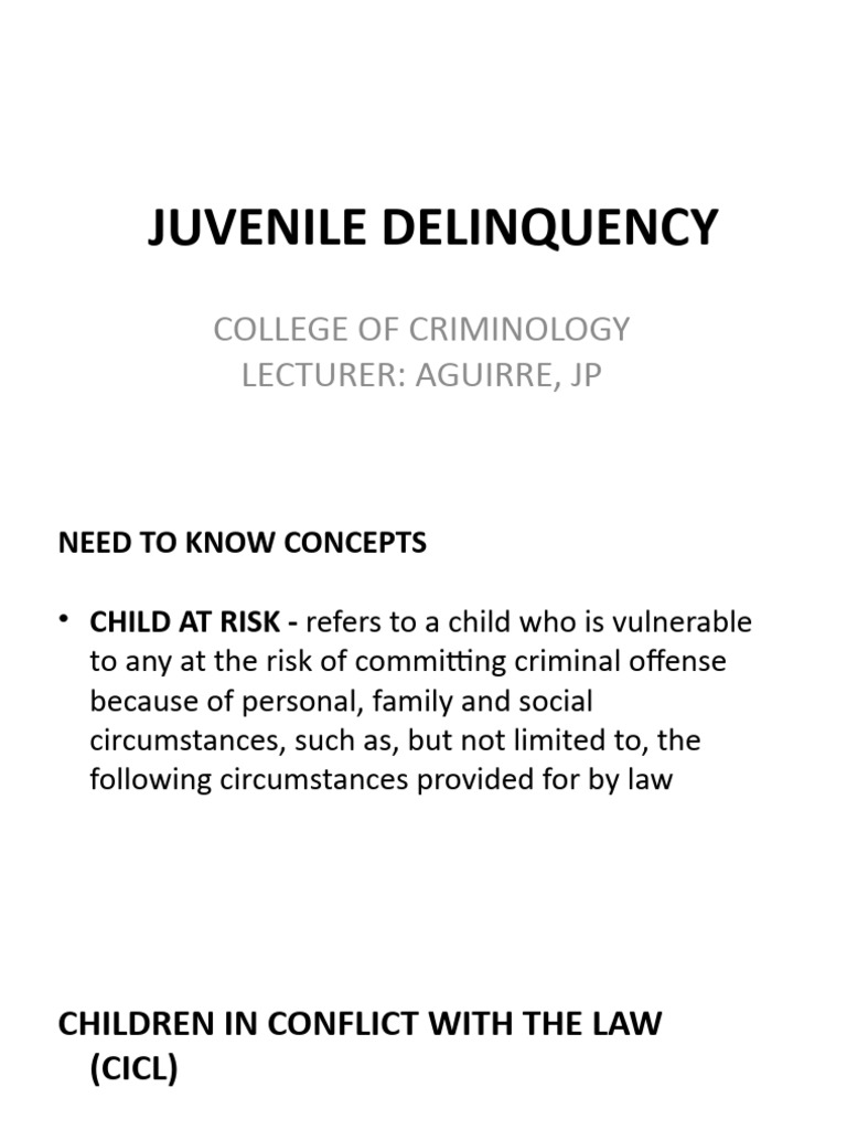 JUVENILE | PDF | Juvenile Delinquency | Crimes
