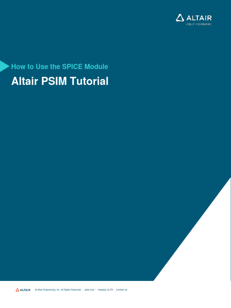 Altair PSIM SPICE Module Guide | PDF | Spice | Computer File
