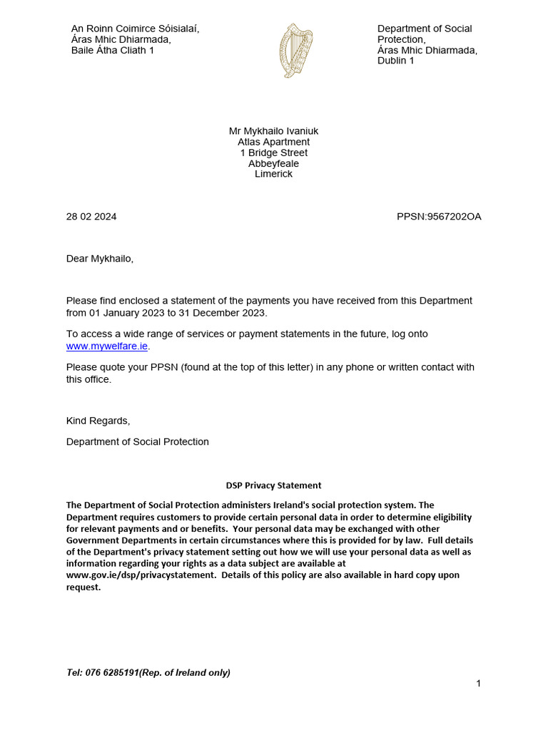 Statement 01 01 23 31 12 23 | PDF | Welfare