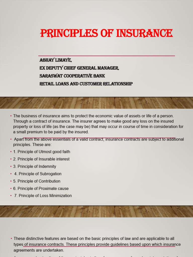 Six Principles of Insurance Explained | PDF | Insurance | Indemnity