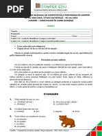 Subiect Comper Romana EtapaI 2022 2023 ClasaI | PDF