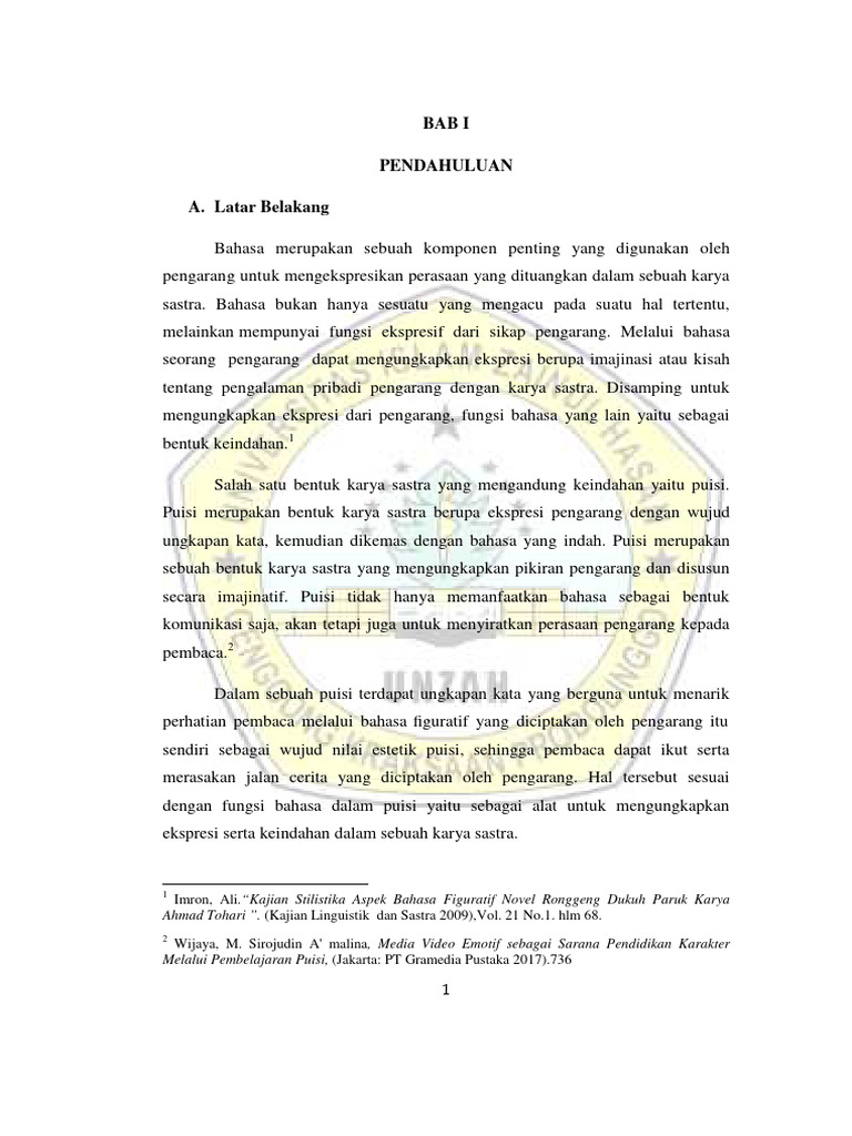 Bab I, II, III, IV Skripsi | PDF | Kajian Bahasa Asing | Fiksi Umum