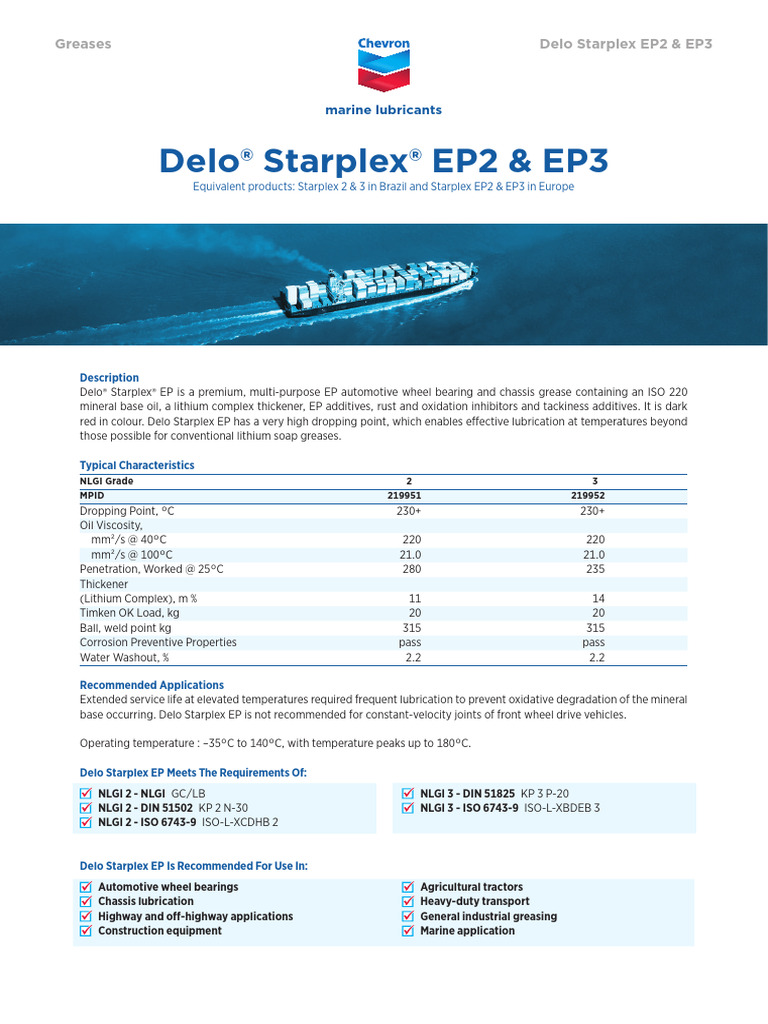 Chevron PDS Greases DeloStarplexEP2-EP3 v0519 1 | PDF