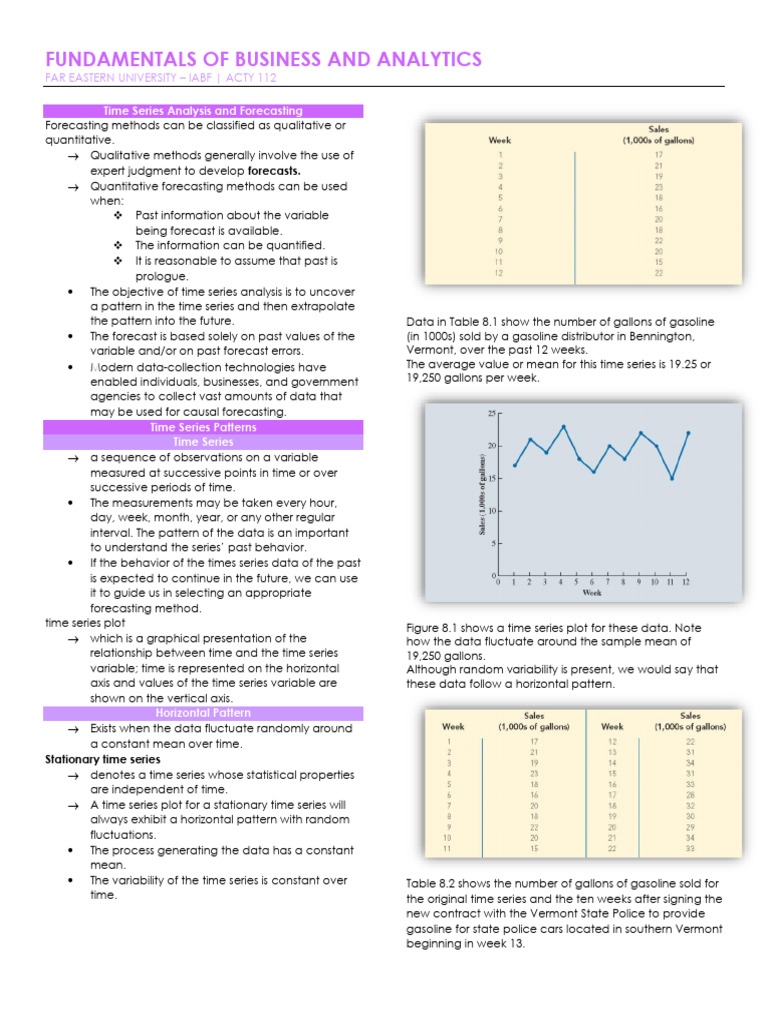 Time Series Analysis And Forecasting Pdf Forecasting Linear Regression