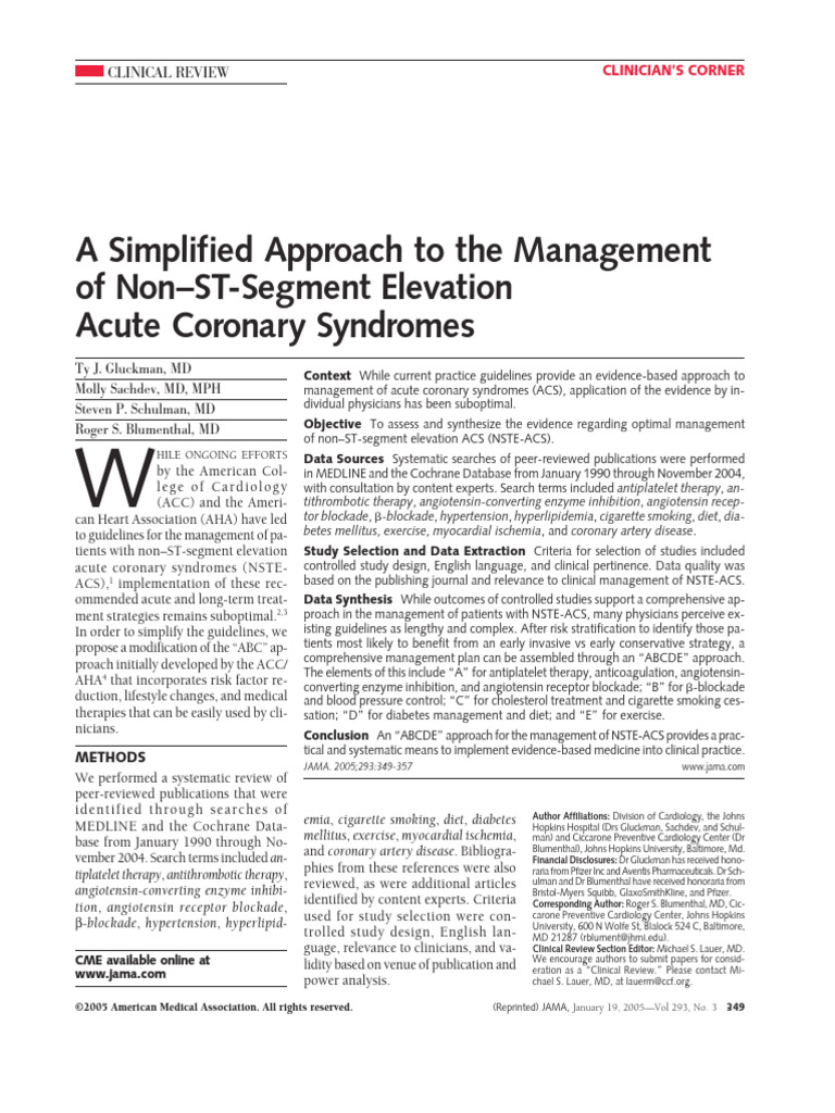 Clinician Corner | PDF | Myocardial Infarction | Percutaneous Coronary Intervention