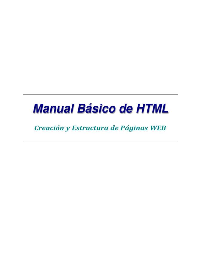 Manual Básico de HTML para Principiantes | PDF | HTML | Red mundial