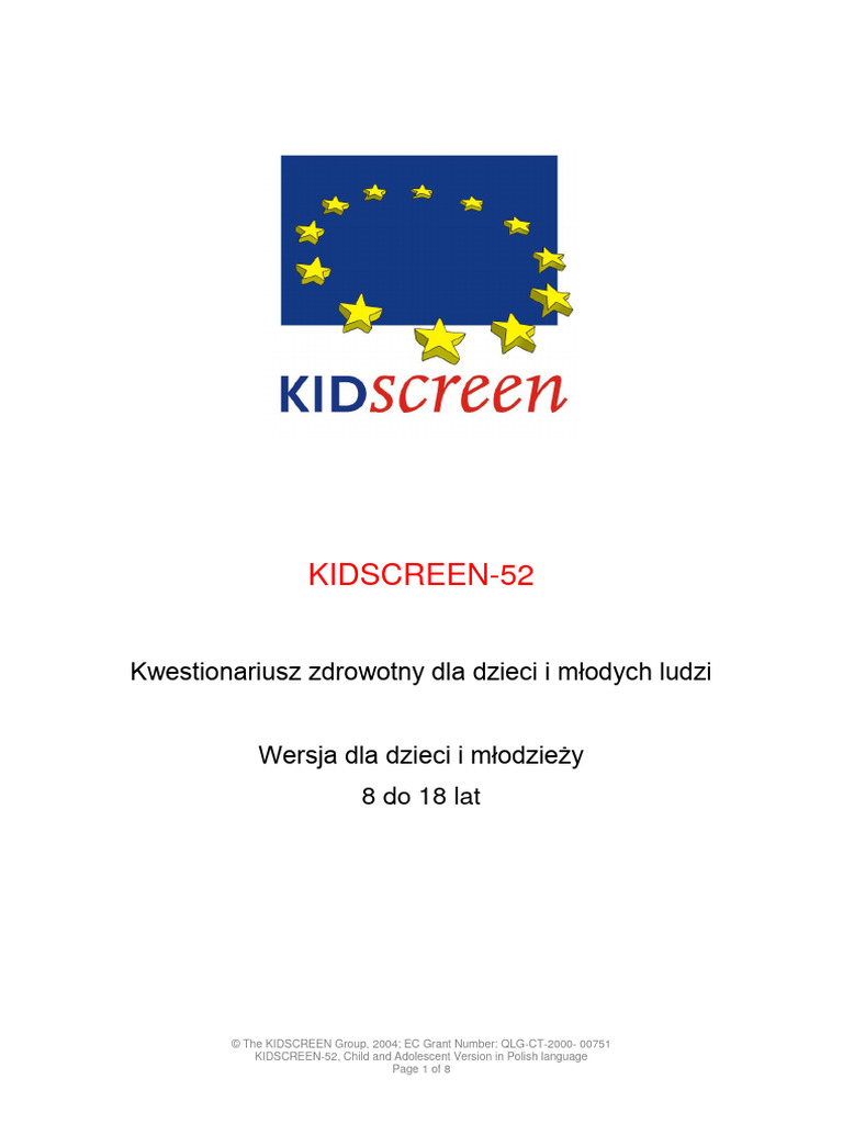 KIDSCREEN-52 ChildrenAdolescents Poland | PDF