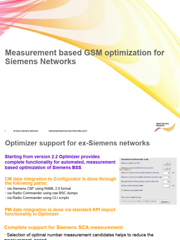 Optimizer Overview. Siemens GSM Optimization | PDF | Telecommunications ...