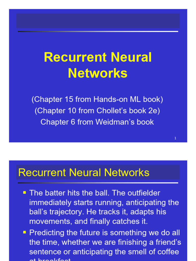 Unit 4b - Recurrent Neural Networks | PDF | Artificial Neural Network | Computational Neuroscience