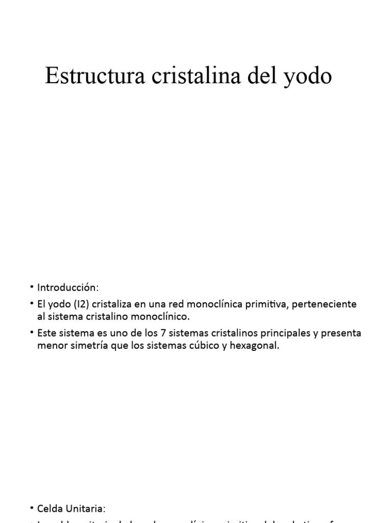 Estructura Cristalina Del Yodo | Descargar gratis PDF | Estructura ...
