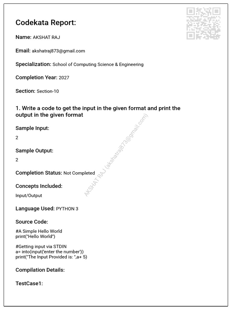 Codekata Report 1716960172939 | PDF | Compiler | Area