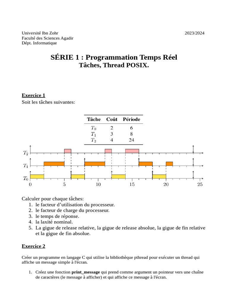 Série 1 | PDF | Thread (informatique) | Programme informatique