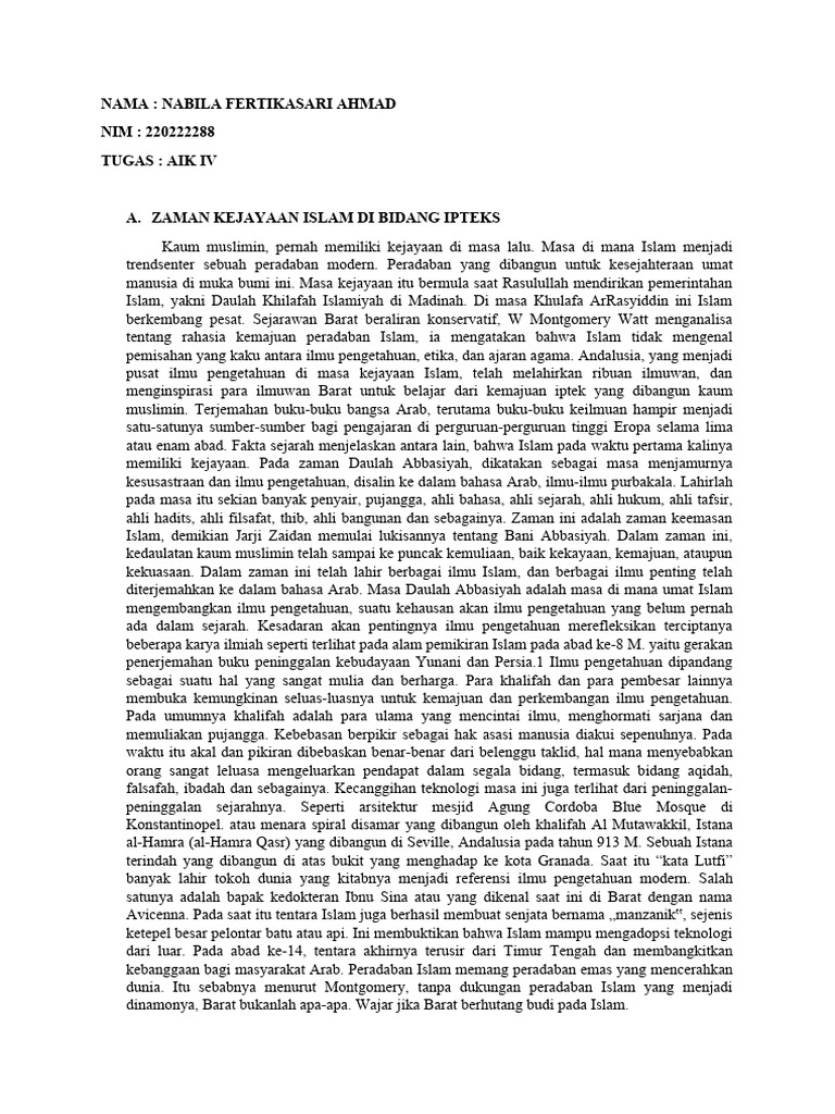 Nabila Tgs Aik 1 | PDF