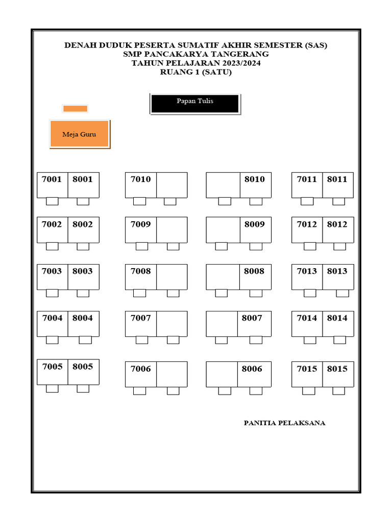 Denah Duduk Sas | PDF