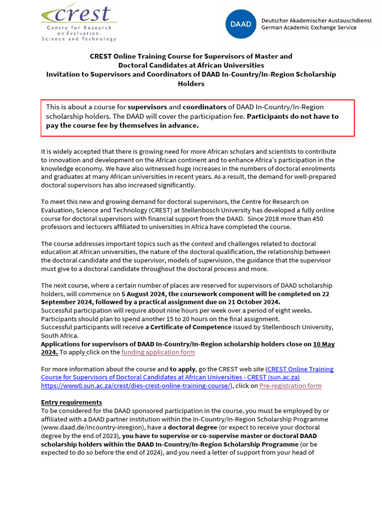 2024 CREST - Brochure For DAAD In-Country - In-Region Supervisor and ...