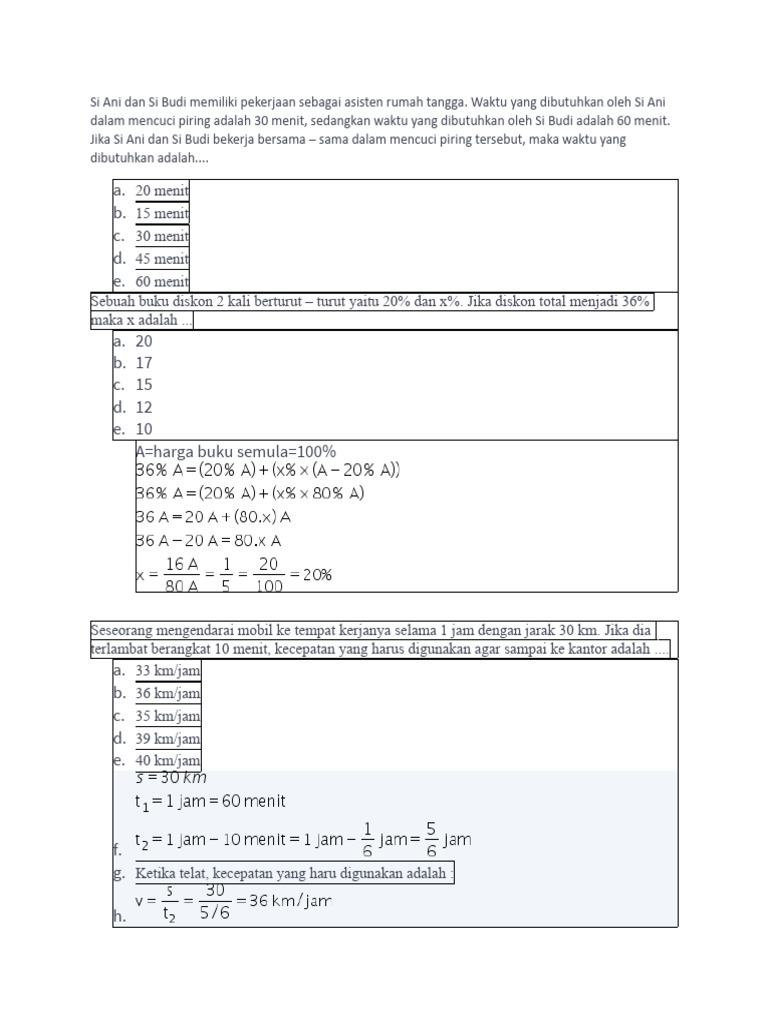 Soal Nalar Matematik | PDF | Metode & Bahan Ajar | Griya & Taman