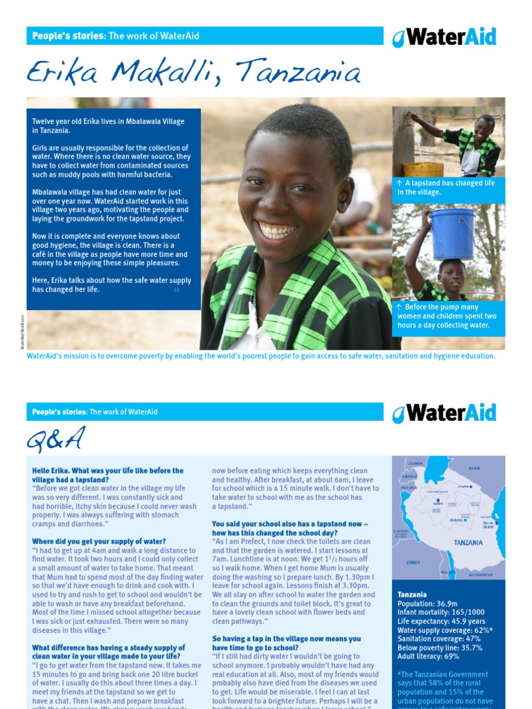 The Work of Wateraid Erika Case Study | PDF | Wash | Drinking Water