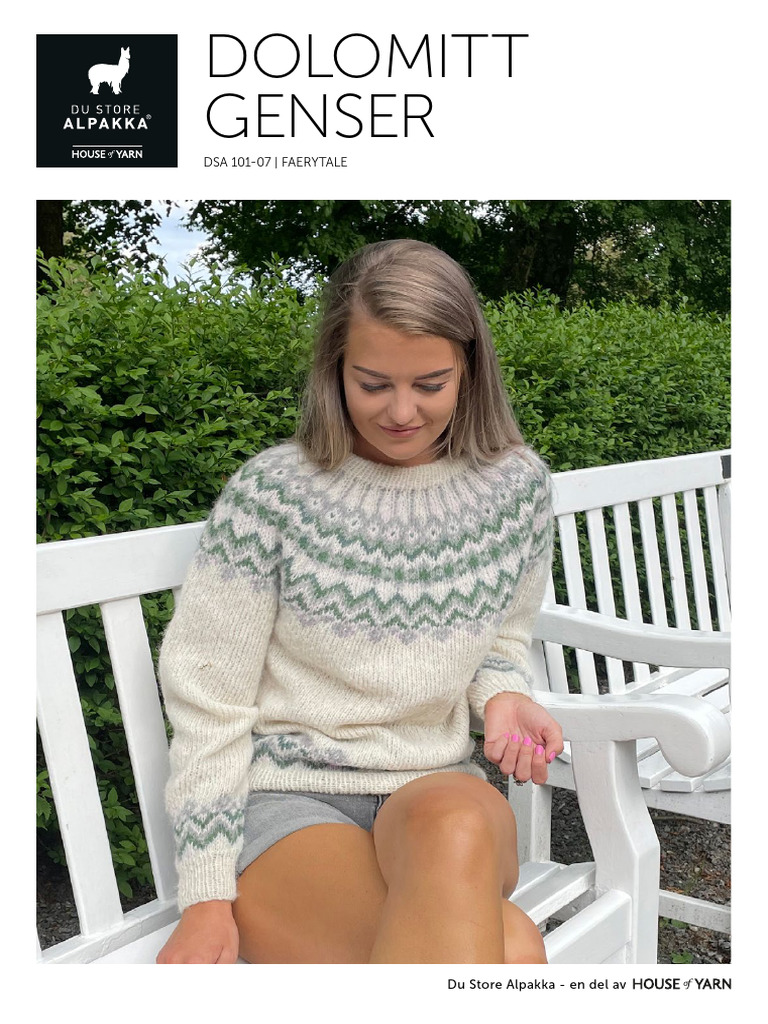101-07 DSA Dolomitt Genser Hvit Grønn Oppskrift 2 | PDF